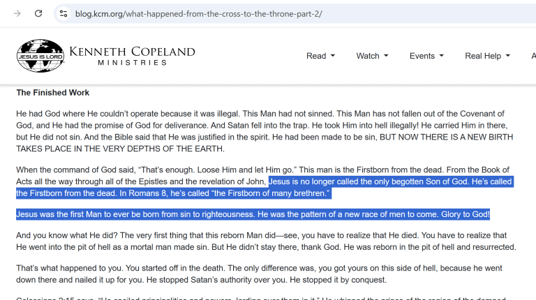 Kenneth Copeland’s False Teaching of Jesus Being Born Again in Hell ...