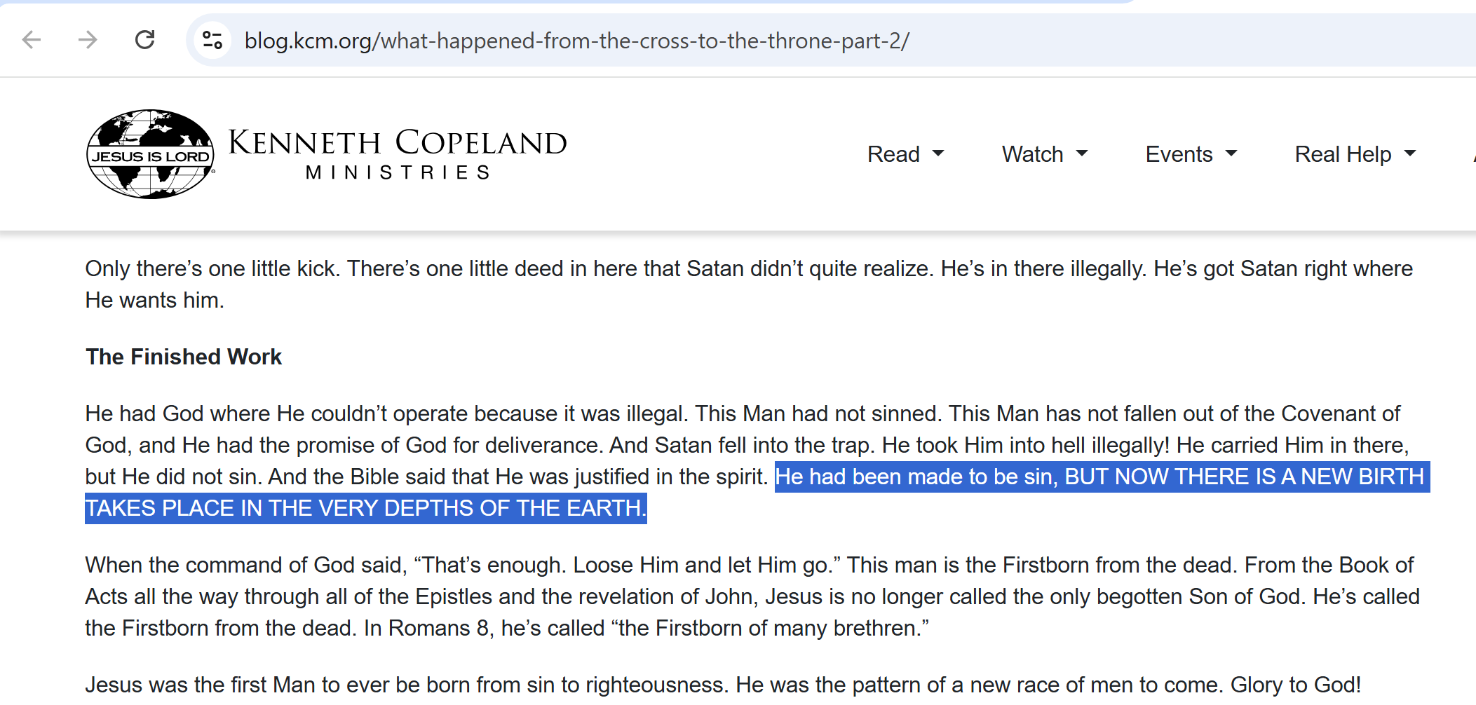 Kenneth Copeland’s False Teaching of Jesus Being Born Again in Hell ...
